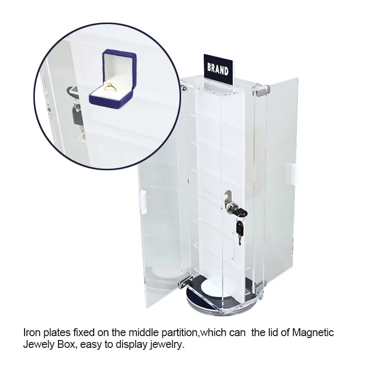 360 Degree Rotating Jewelry Display Stand Acrylic Turntable Display ...