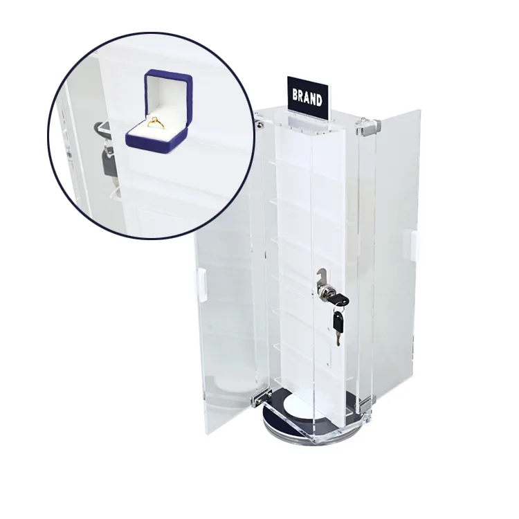 360 Degree Rotating Jewelry Display Stand Acrylic Turntable Display ...