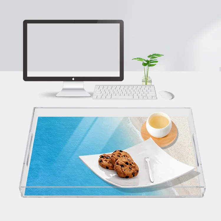Custom Logo Rectangle Acrylic Tray Gourmet Partner