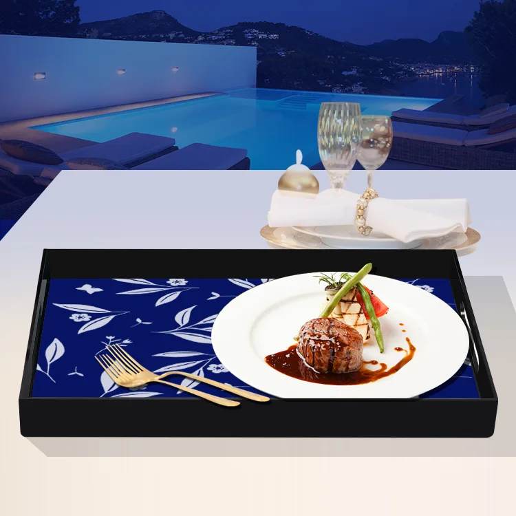 Custom Logo Rectangle Acrylic Tray Gourmet Partner