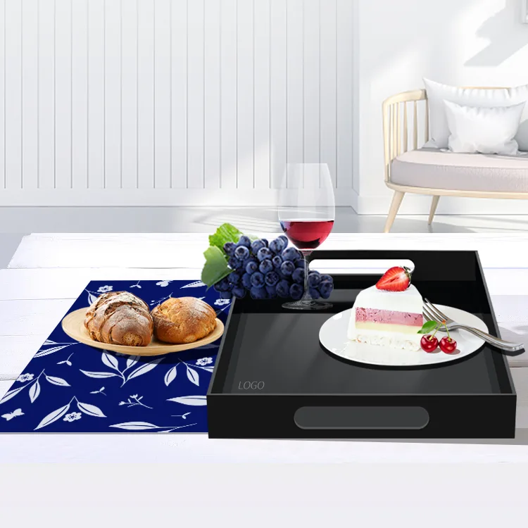 Custom Logo Rectangle Acrylic Tray Gourmet Partner