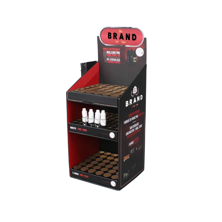 E-cigarette Liquid Bottle Paper Cardboard Counter Display Stand