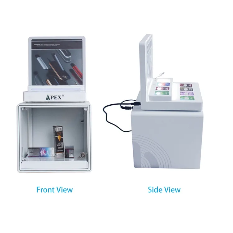 APEX White Metal Counter Top Display Countertop Display with LED for ...