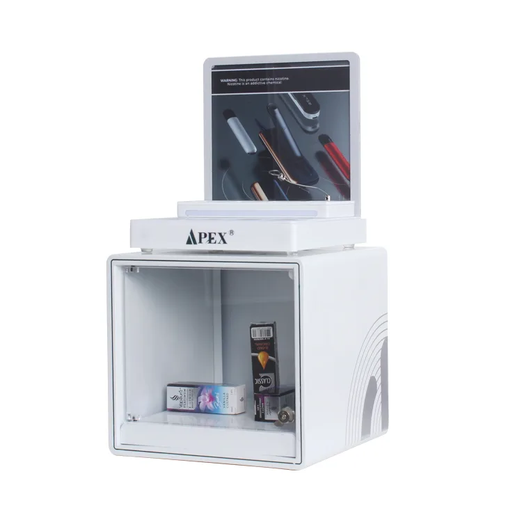APEX White Metal Counter Top Display Countertop Display with LED for ...