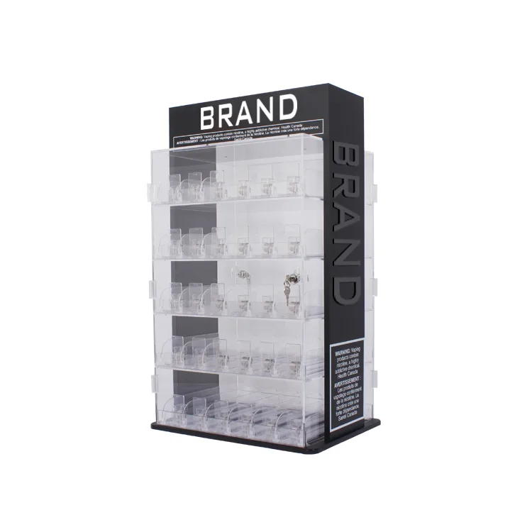 Custom Acrylic Counter Lockable E-cigarette Display Stand Rack