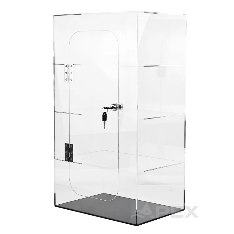 4 Tiers Clear Counter Top Display Rack Acrylic Stand with Lock Vape ...