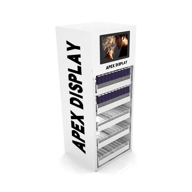 5 Tiers Metal Tobacco Display Stand LCD Screen Display Rack