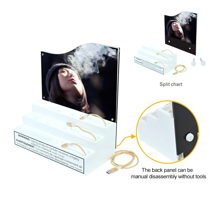 Universal USB E-cigarette Sample Station Acrylic Display Stand