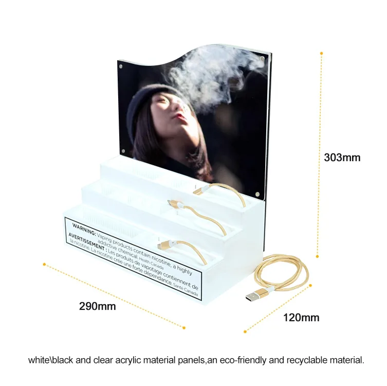 Universal USB E-cigarette Sample Station Acrylic Display Stand