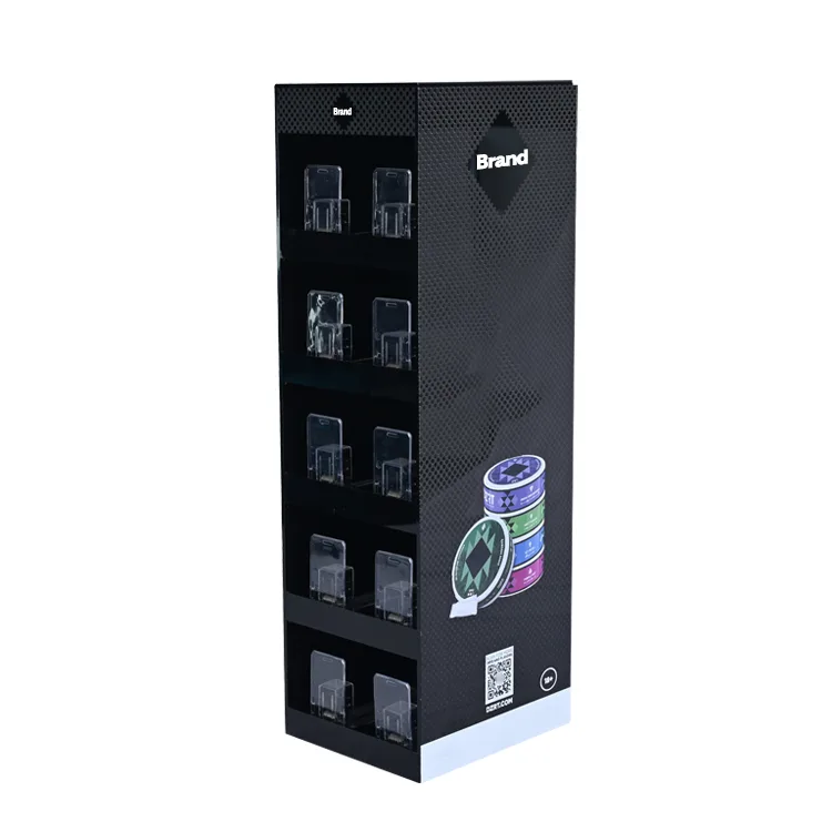 5 Layer Countertop Acrylic Pouch Smoke Display Stand with Pusher