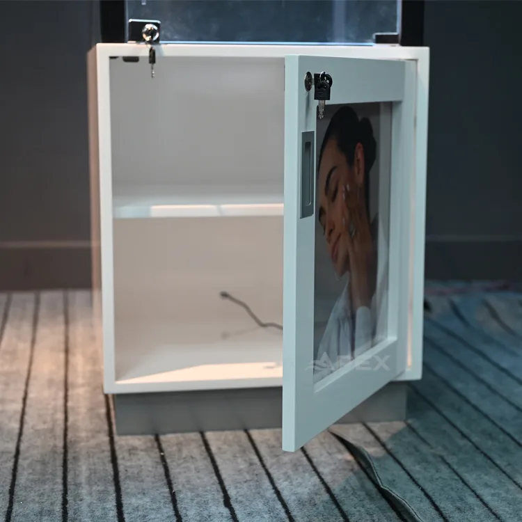 Led Floor Standing Jewelry Metal Display Stand with Lockable Storage ...