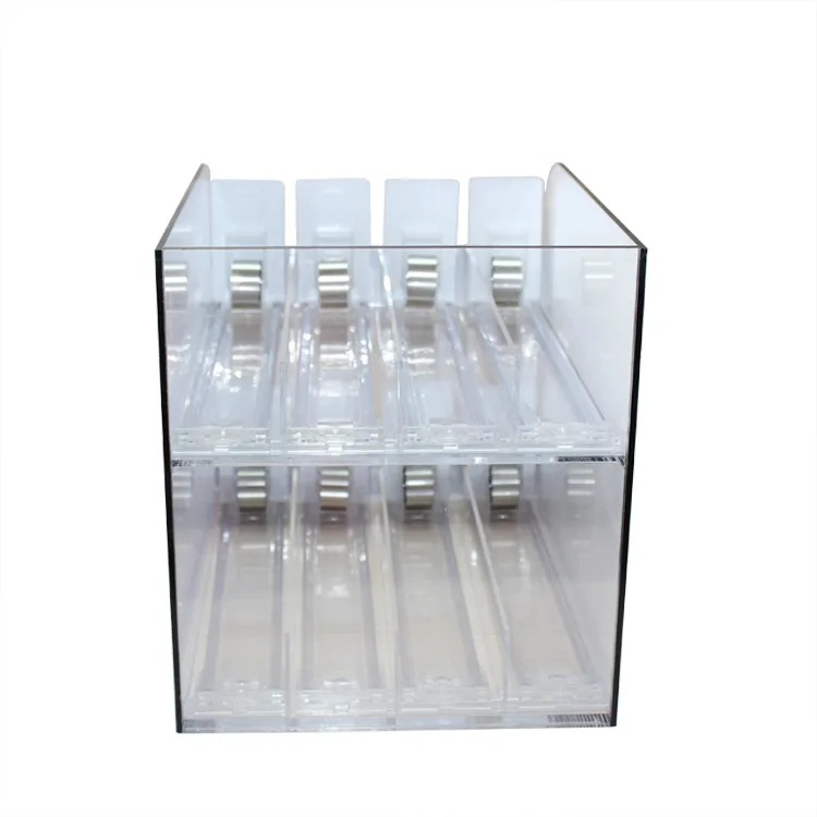 Custom 2 Tiers Acrylic Counter Top E-Liquid Display Rack with Pusher