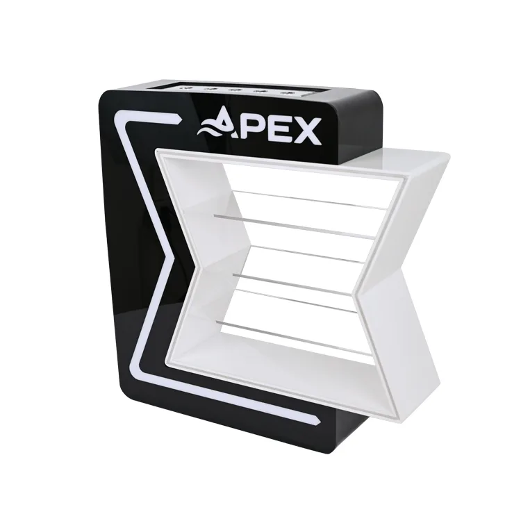 Polygon Table Top 3 Tiers Acrylic Vape Display Stand with RGB Led