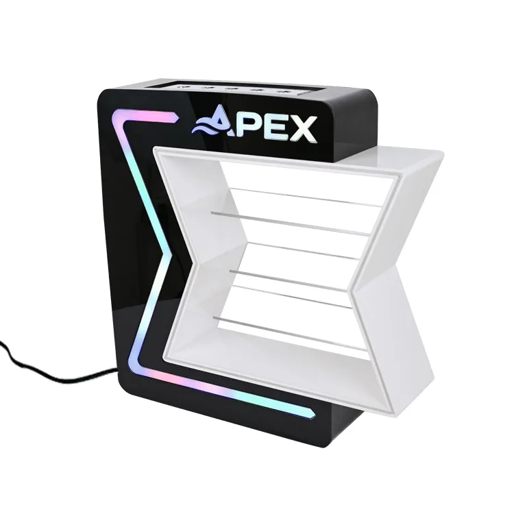 Polygon Table Top 3 Tiers Acrylic Vape Display Stand with RGB Led