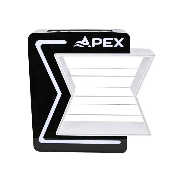 Polygon Table Top 3 Tiers Acrylic Vape Display Stand with RGB Led