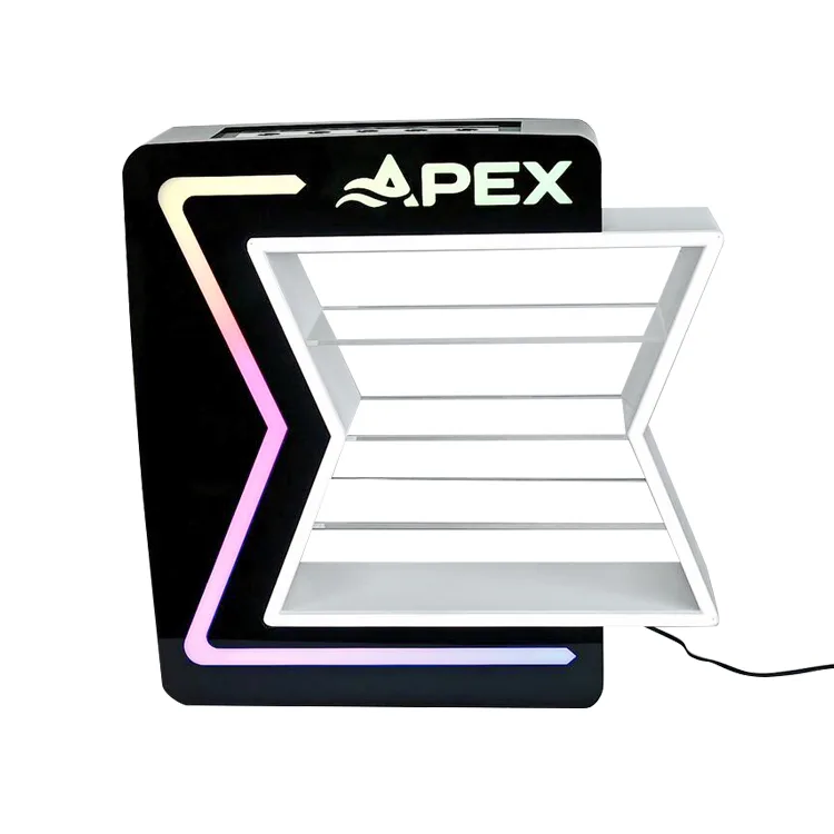 Polygon Table Top 3 Tiers Acrylic Vape Display Stand with RGB Led