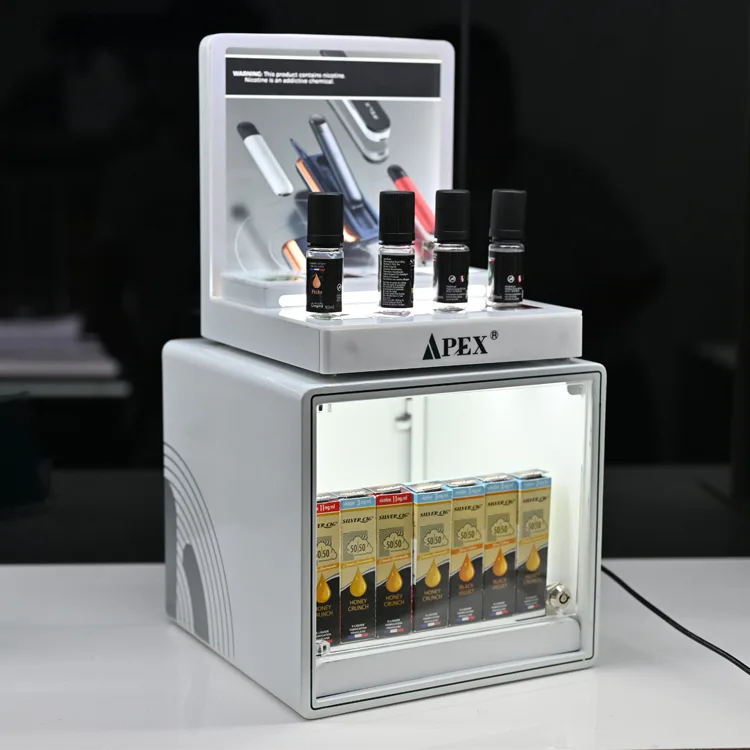 APEX White Metal Counter Top Display Countertop Display with LED for ...