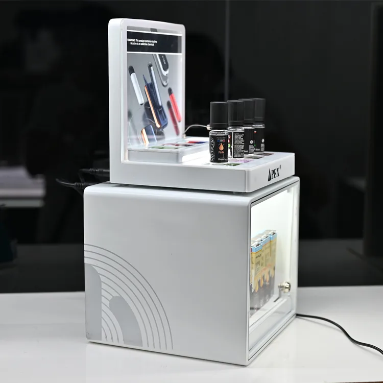 APEX White Metal Counter Top Display Countertop Display with LED for ...