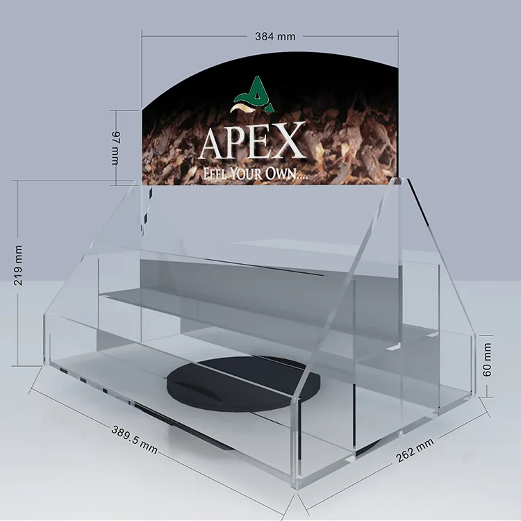 Custom Rotating Dual Sides Acrylic E-cigarette Countertop Display Stand
