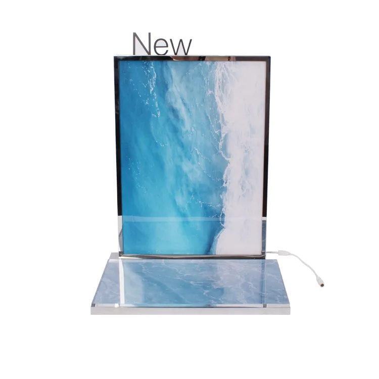 Stainless Steel Frame Led L-shaped Acrylic Cosmetic Display Rack