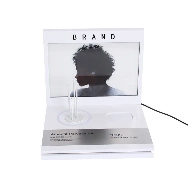 Led Acrylic Wireless Earphone Display Stand Counter Earphone Display Rack
