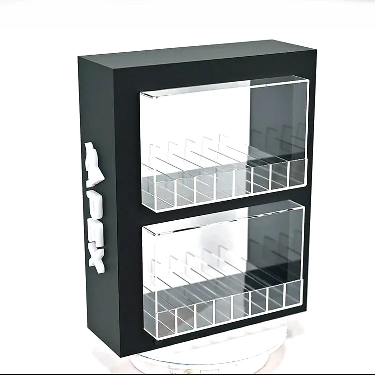 2 Tiers Tobacco Counter Top Acrylic Smoke Display Rack with LED