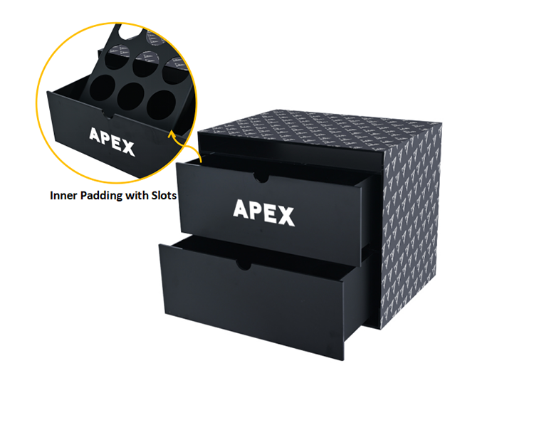 Custom Smoke tar Acrylic Desktop Storage Case with Drawers