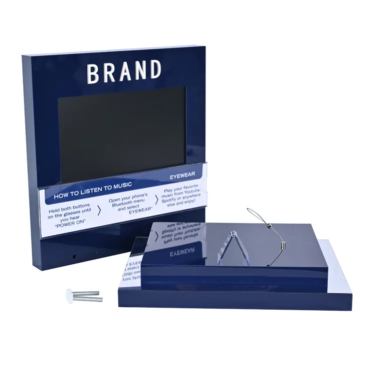 L Shape Countertop Eyeglasses Display Stand with LCD Screen