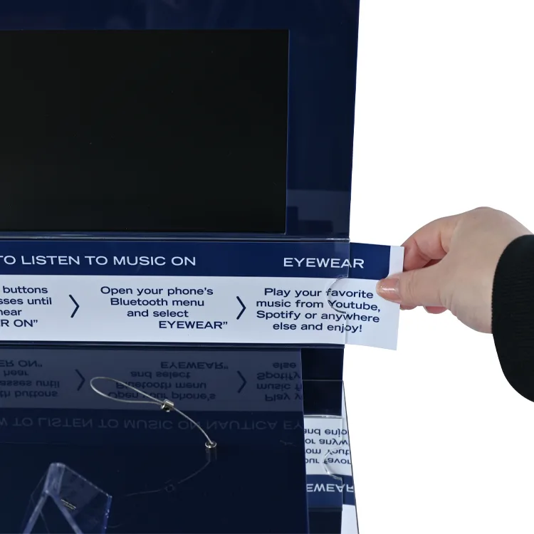 L Shape Countertop Eyeglasses Display Stand with LCD Screen