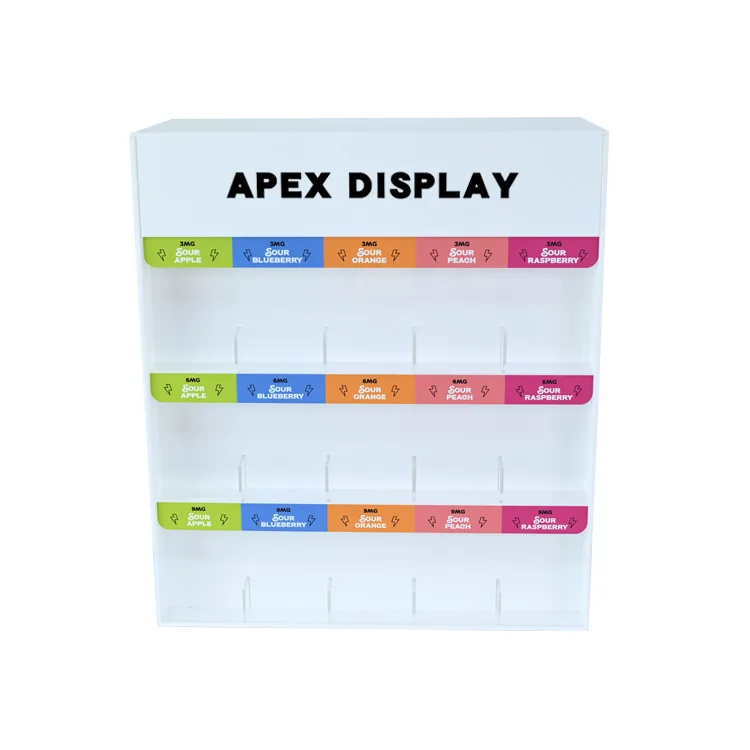 Custom 3 Tiers Countertop Acrylic Pouch Display Rack