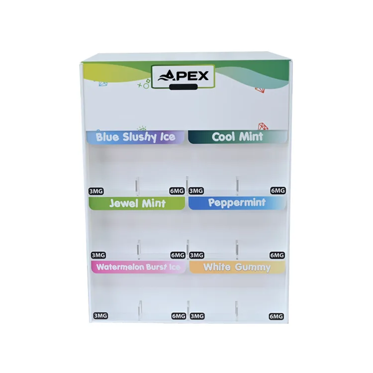 Double Sides 3 Tiers Countertop Acrylic Pouch Display Rack