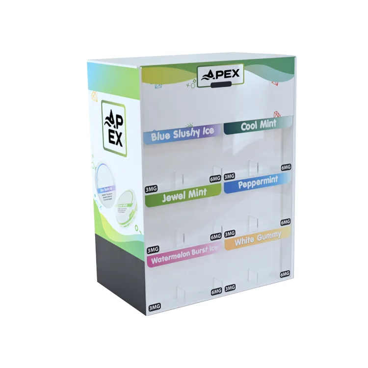 Double Sides 3 Tiers Countertop Acrylic Pouch Display Rack