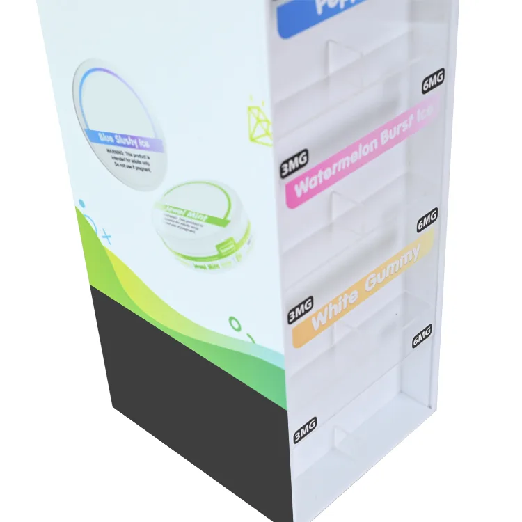 Double Sides 6 Tiers Countertop Acrylic Pouch Display Rack