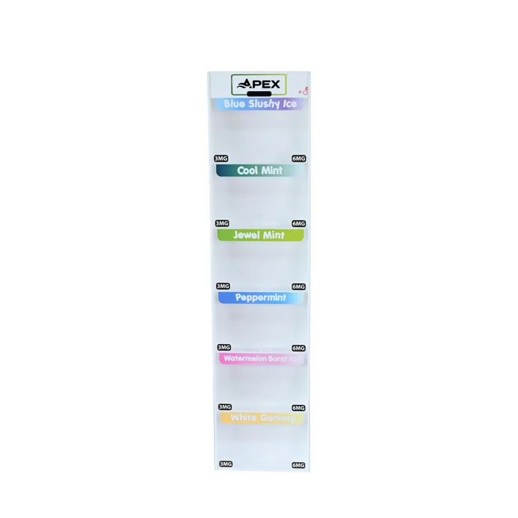 Double Sides 6 Tiers Countertop Acrylic Pouch Display Rack