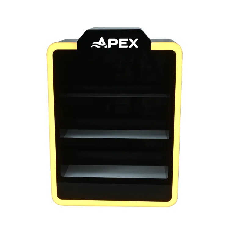 3 Tiers E-cigarette Acrylic Counter Display Cabinet with Led Light