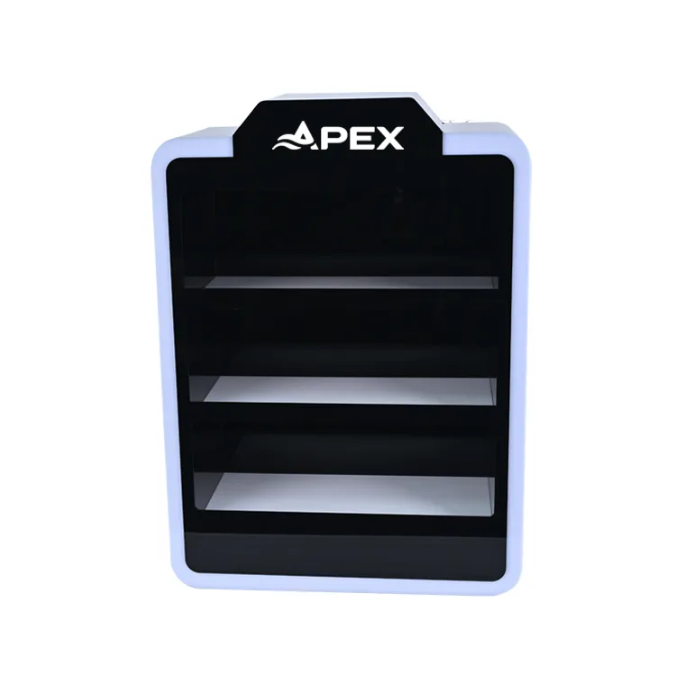 3 Tiers E-cigarette Acrylic Counter Display Cabinet with Led Light