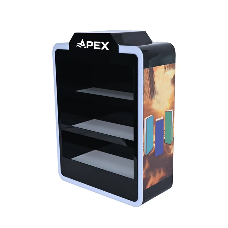 3 Tiers E-cigarette Acrylic Counter Display Cabinet with Led Light