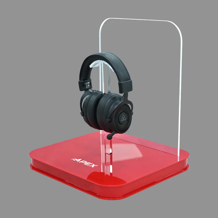 Detachable Acrylic Headset Sample Station Display Stand with Led