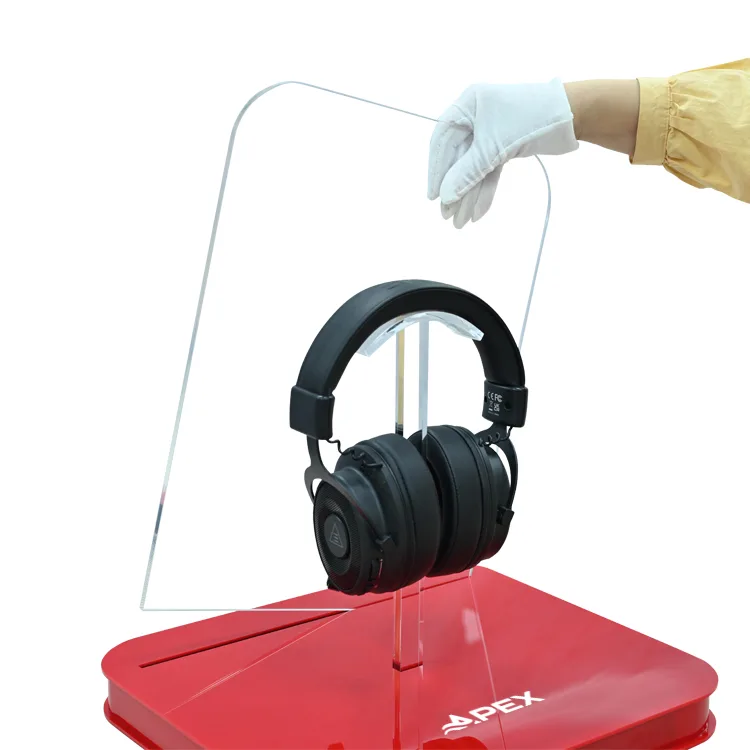 Detachable Acrylic Headset Sample Station Display Stand with Led