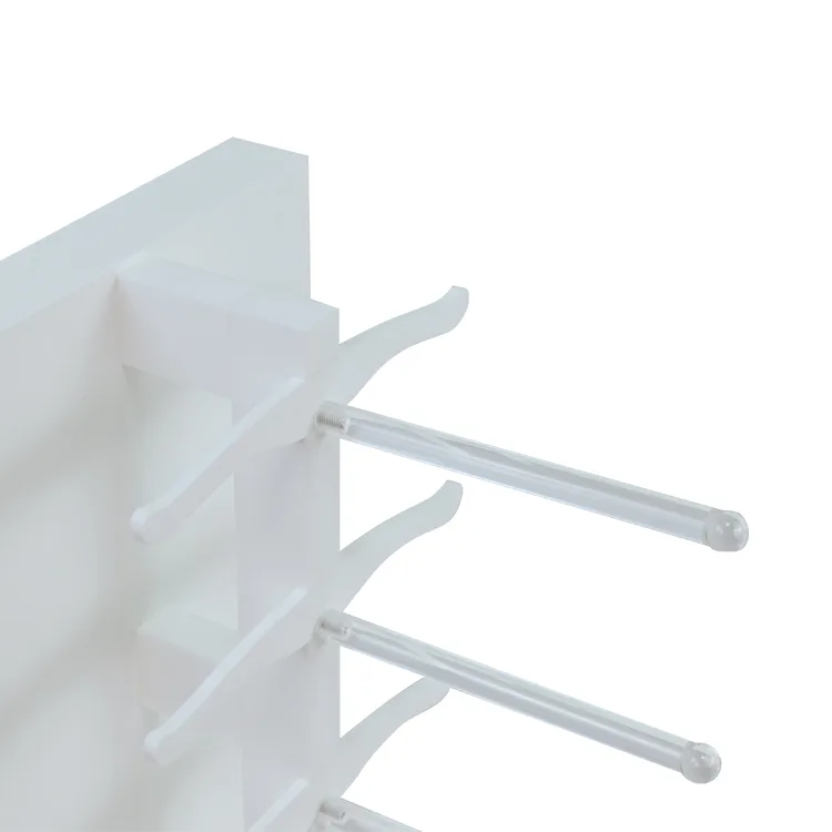 Detachable White Acrylic 4 Tiers Countertop Glasses Display Stand