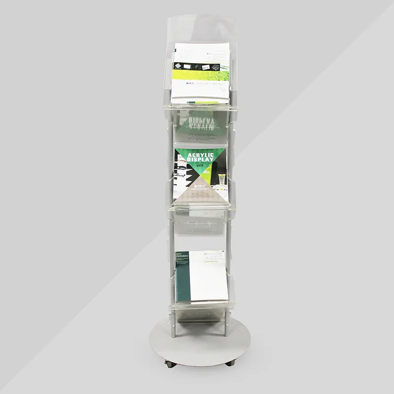 Acrylic portable Magazine Rack A4 Brochure Holder Display Stand