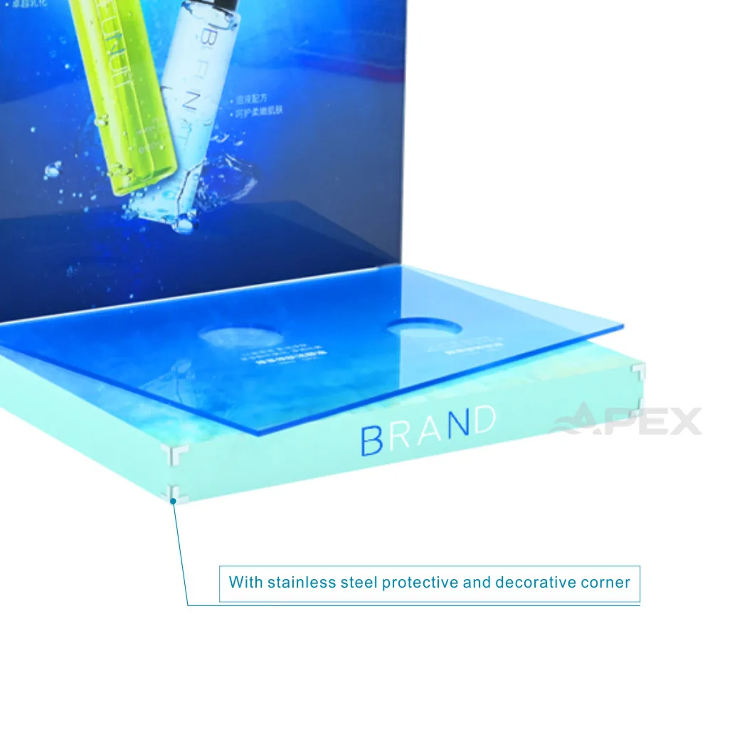 L Shape Detachable Makeup Remover Acrylic Display Stand