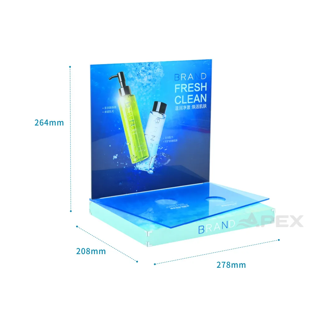 L Shape Detachable Makeup Remover Acrylic Display Stand