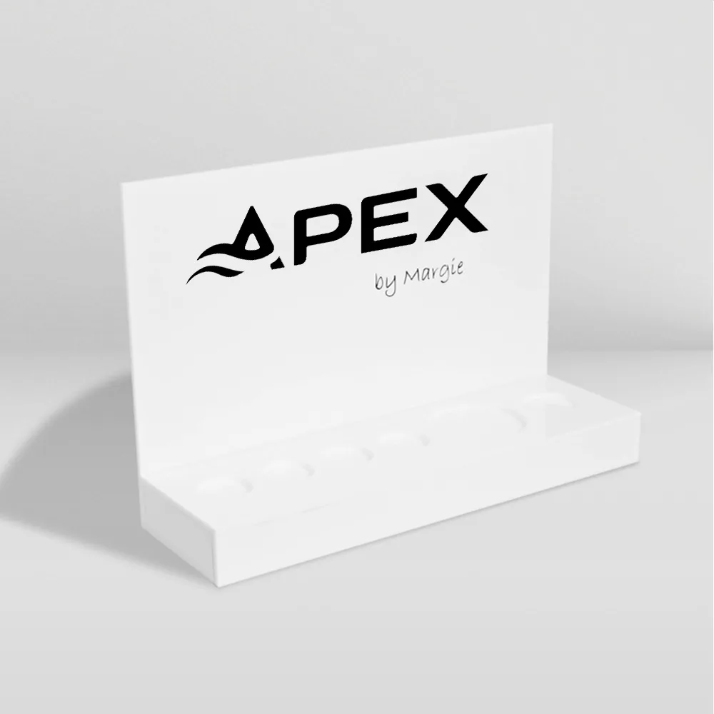 Detachable L Shape Countertop Acrylic Cosmetics Display Stand