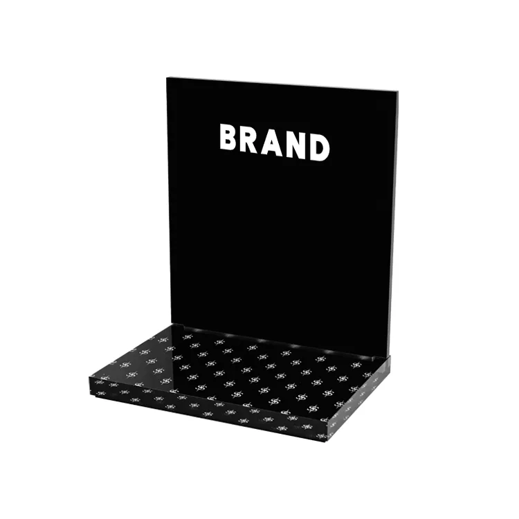 Detachable Acrylic L Shape Cosmetics Countertop Display Rack