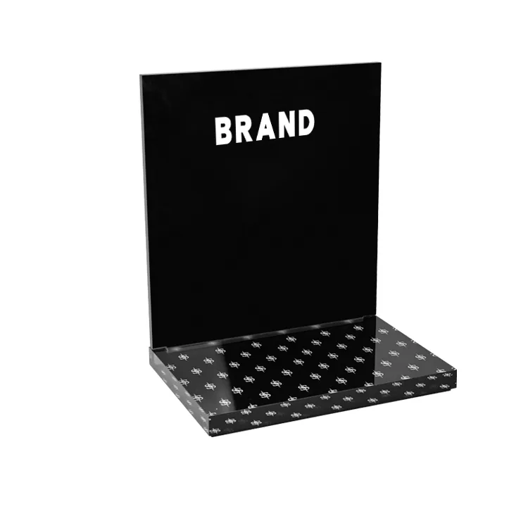 Detachable Acrylic L Shape Cosmetics Countertop Display Rack