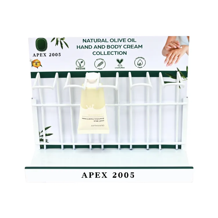 Small Metal Countertop Hand Cream Display Stand with Wire Hook