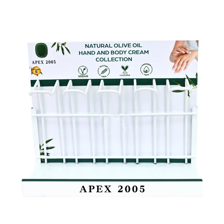 Small Metal Countertop Hand Cream Display Stand with Wire Hook