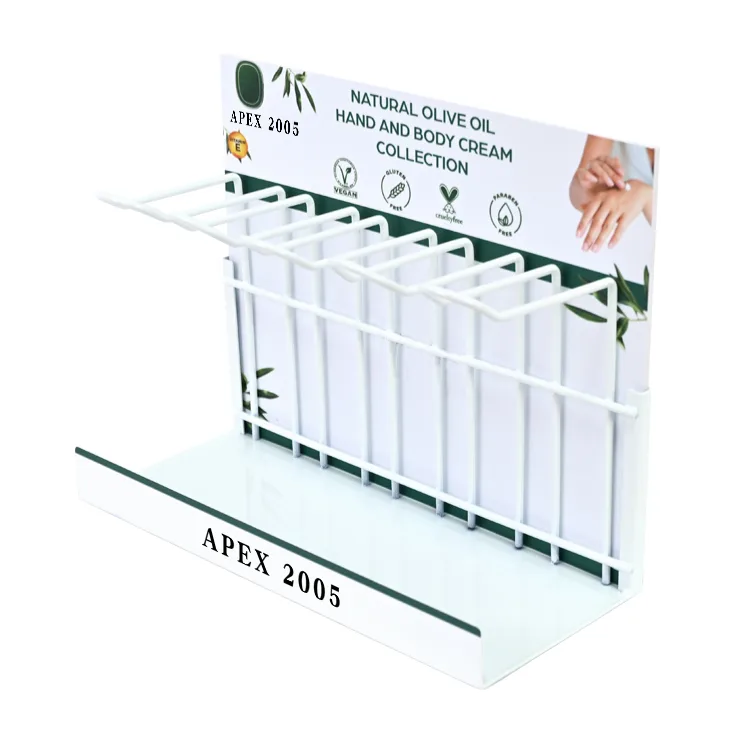 Small Metal Countertop Hand Cream Display Stand with Wire Hook