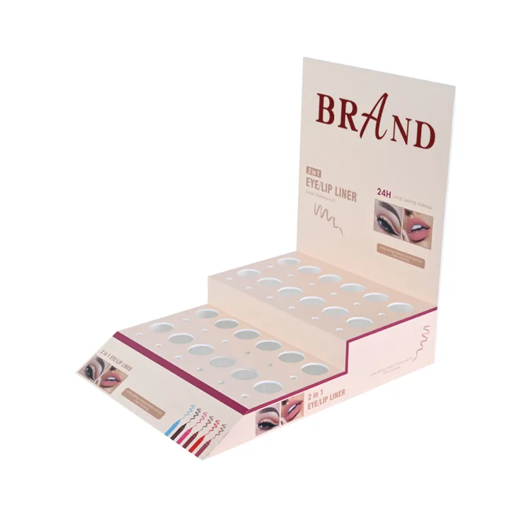 Custom Detachable Acrylic Eyebrow Pencil Display Stand with Slots